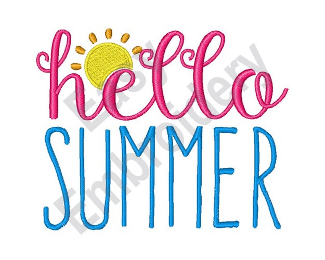 Hello Summer - Machine Embroidery Design - Etsy