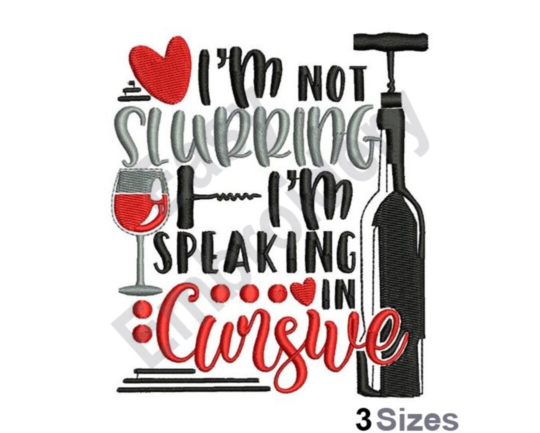 Speaking in Cursive - Machine Embroidery Design - 3 Sizes - Etsy