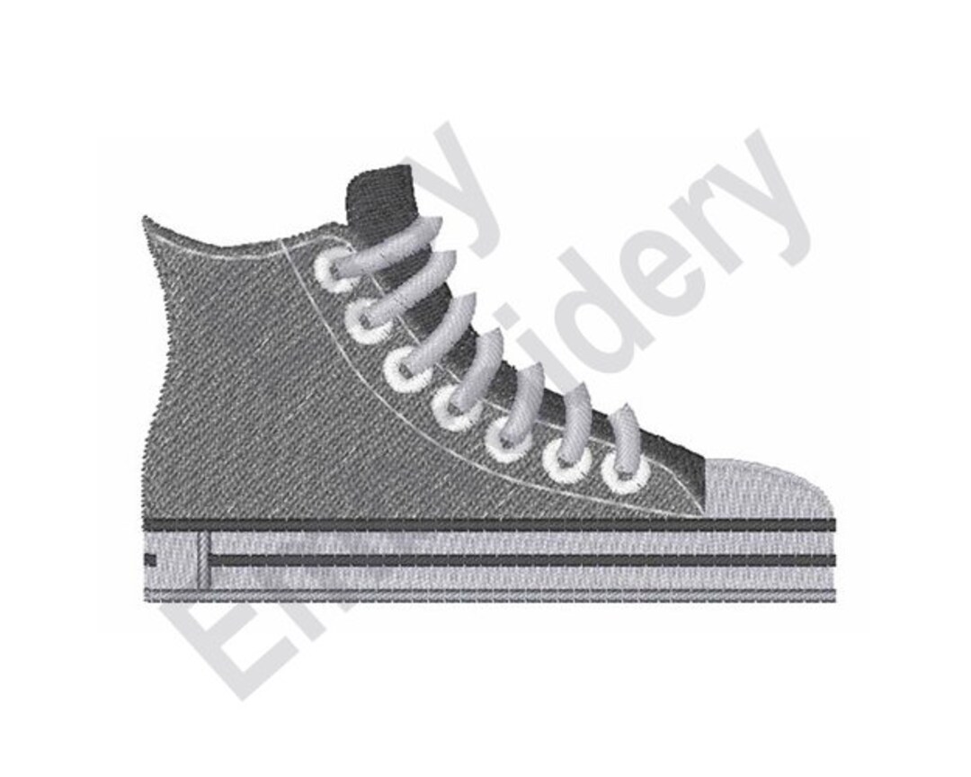 High Top Shoe - Machine Embroidery Design - Etsy