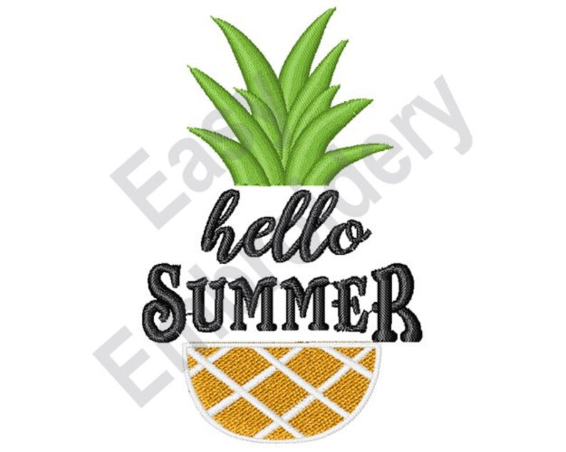 Hello Summer Machine Embroidery Design - Etsy