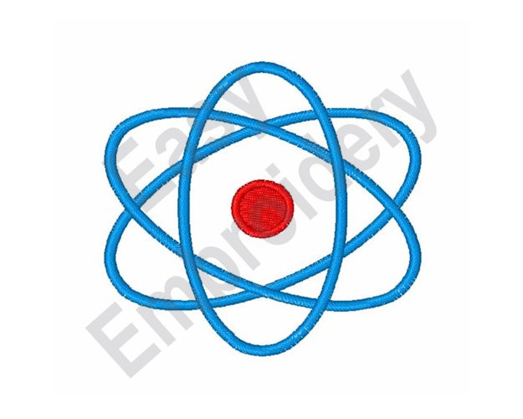 Blue Atom Machine Embroidery Design - Etsy