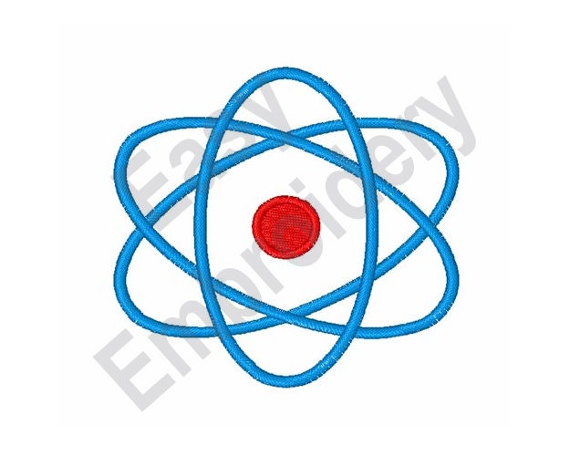 Blue Atom Machine Embroidery Design - Etsy