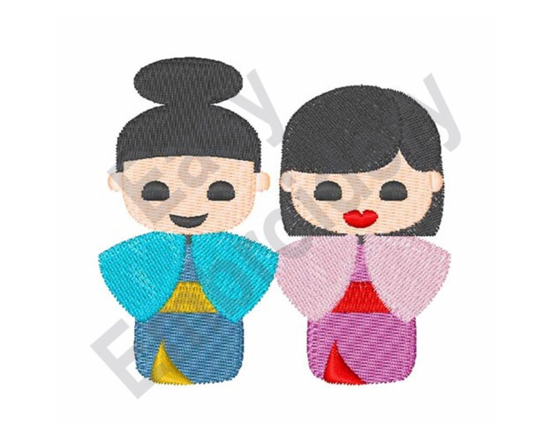Japanese Dolls Machine Embroidery Design - Etsy