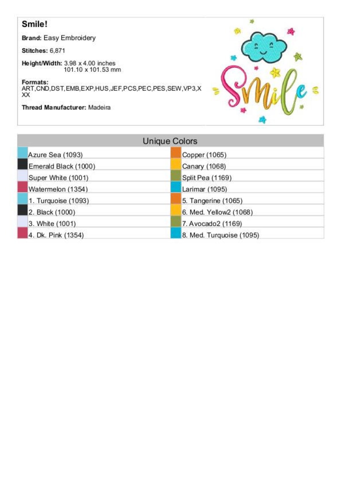 Smile Machine Embroidery Design | Etsy