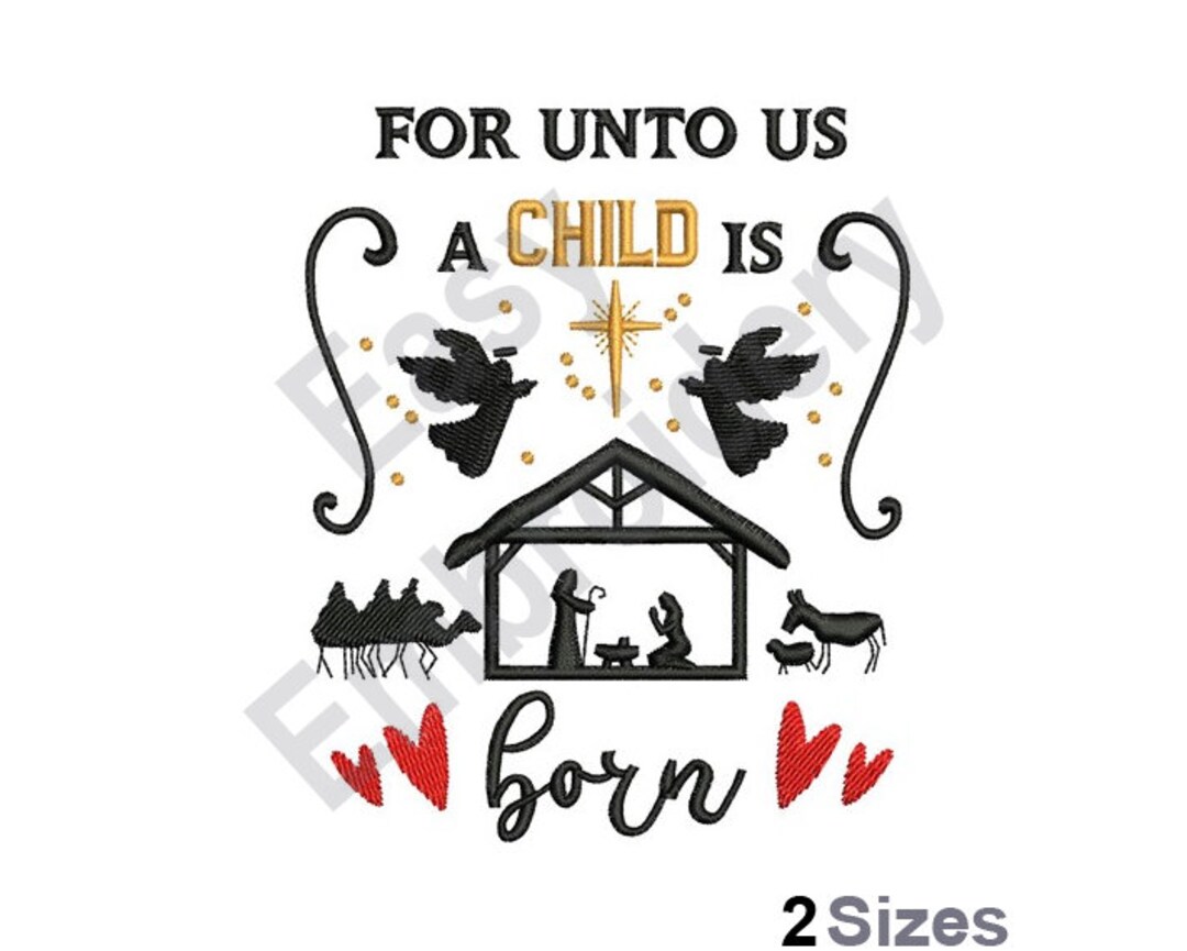 A Child is Born - Machine Embroidery Design - Etsy