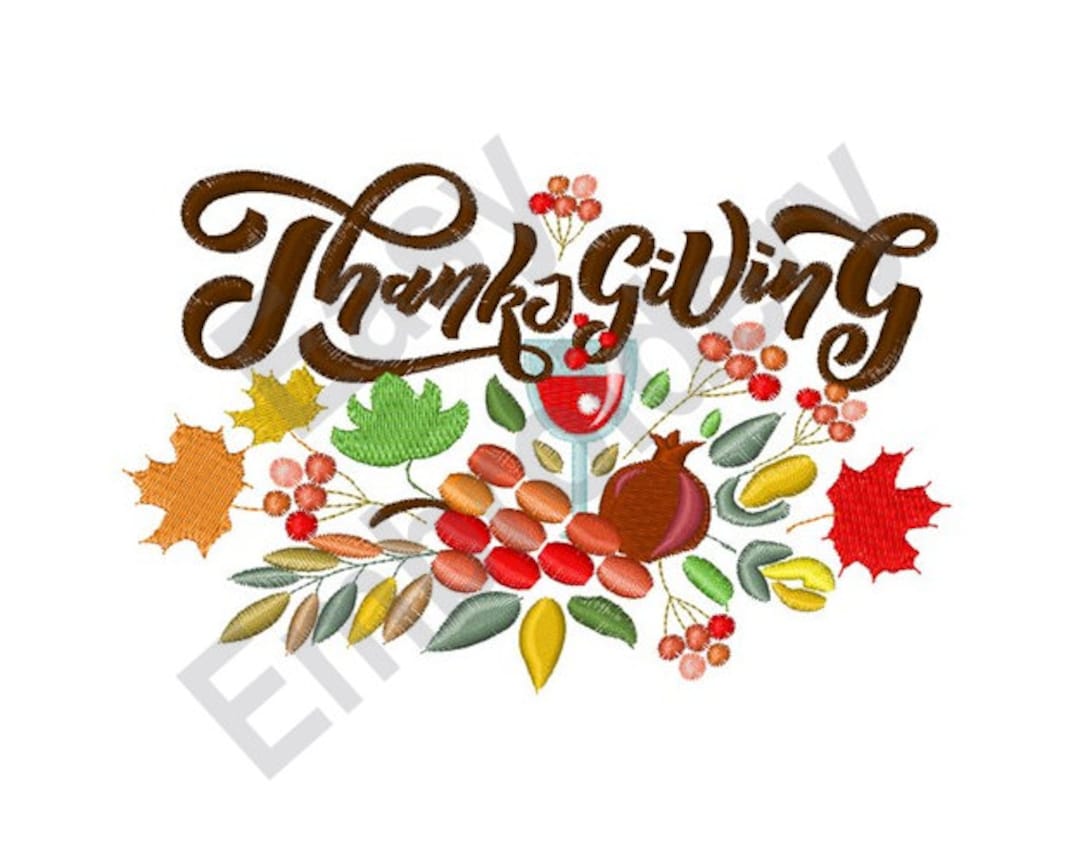 Thanksgiving - Machine Embroidery Design - Etsy