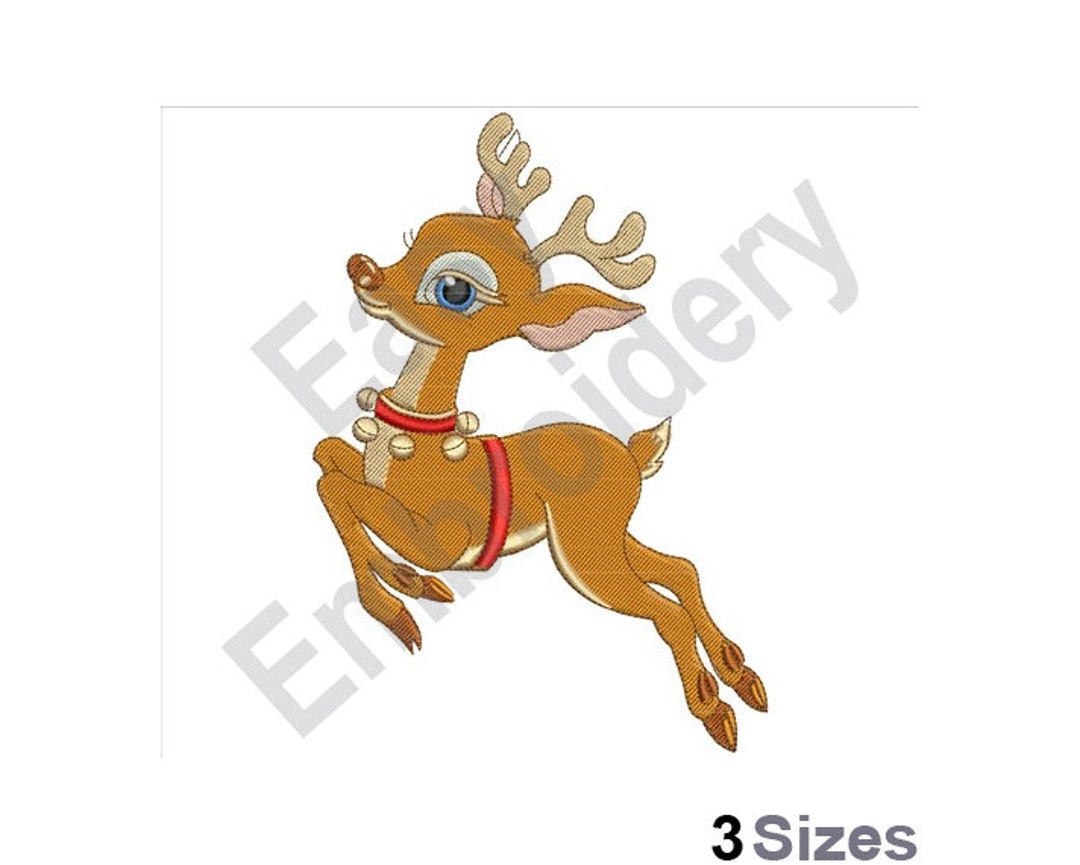Rudolph - Machine Embroidery Design, Reindeer Embroidery, Xmas ...