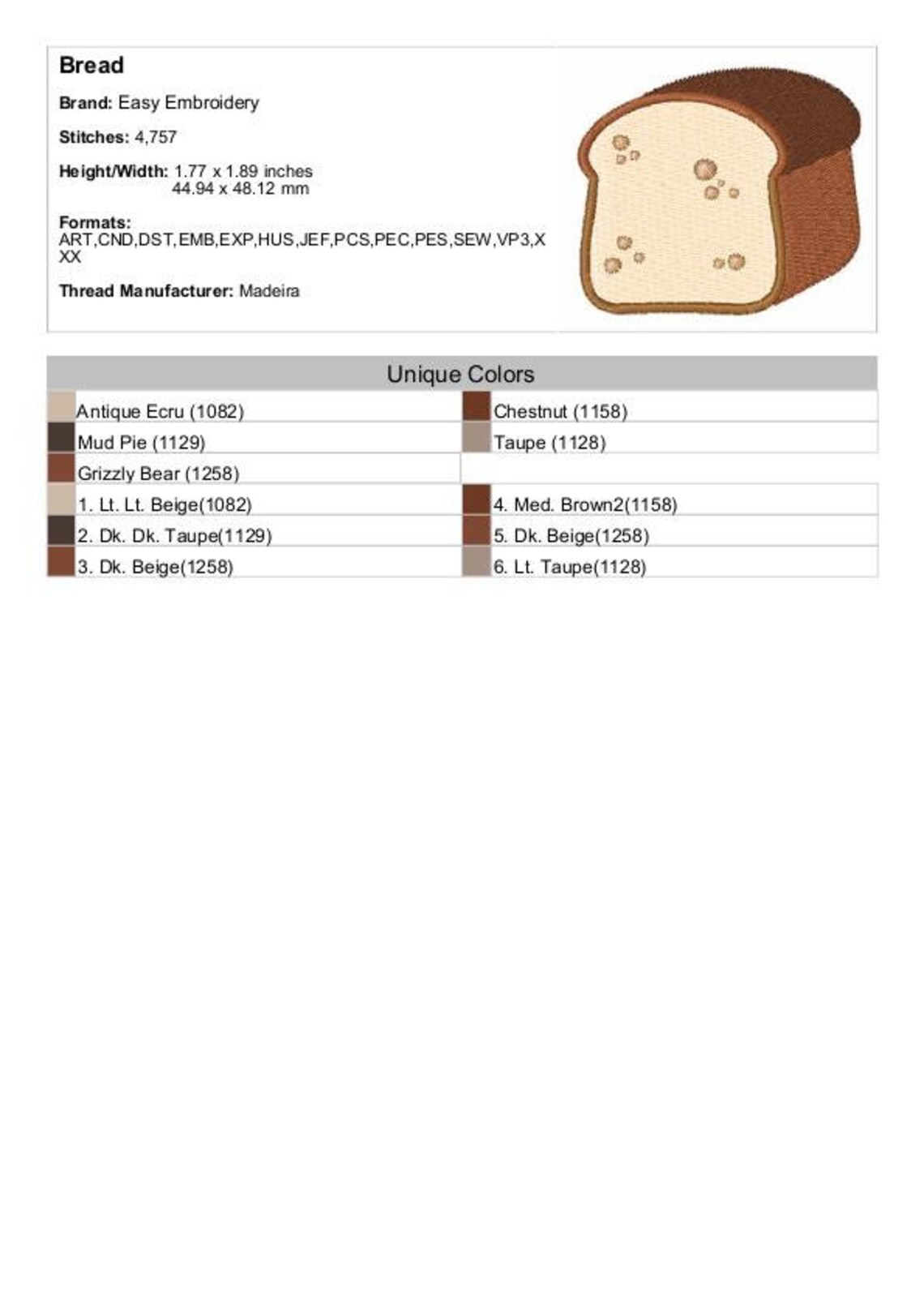 Bread Machine Embroidery Design - Etsy