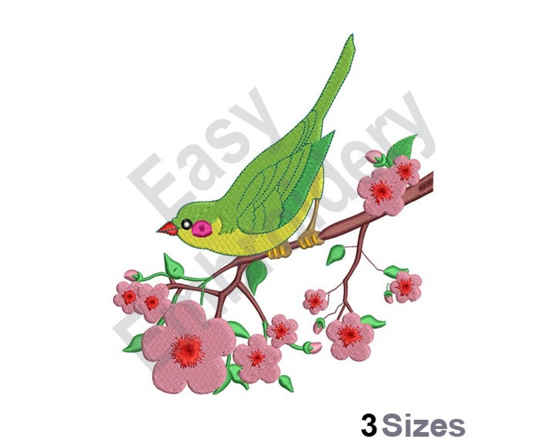Flower Bird - Machine Embroidery Design - Etsy