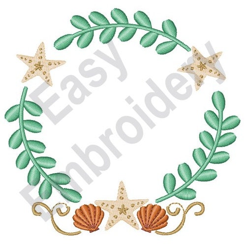 Beach Monogram Frame Digital Machine Embroidery Design 4 - Etsy