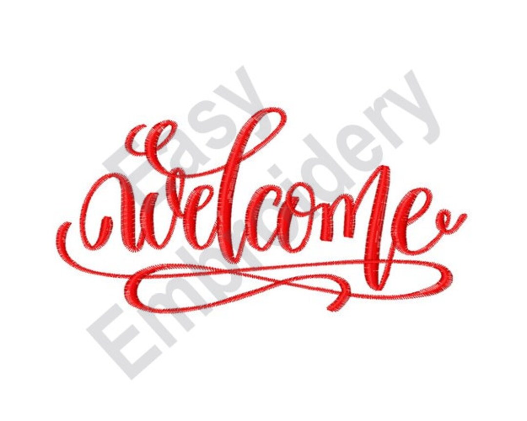 Welcome - Machine Embroidery Design - Etsy