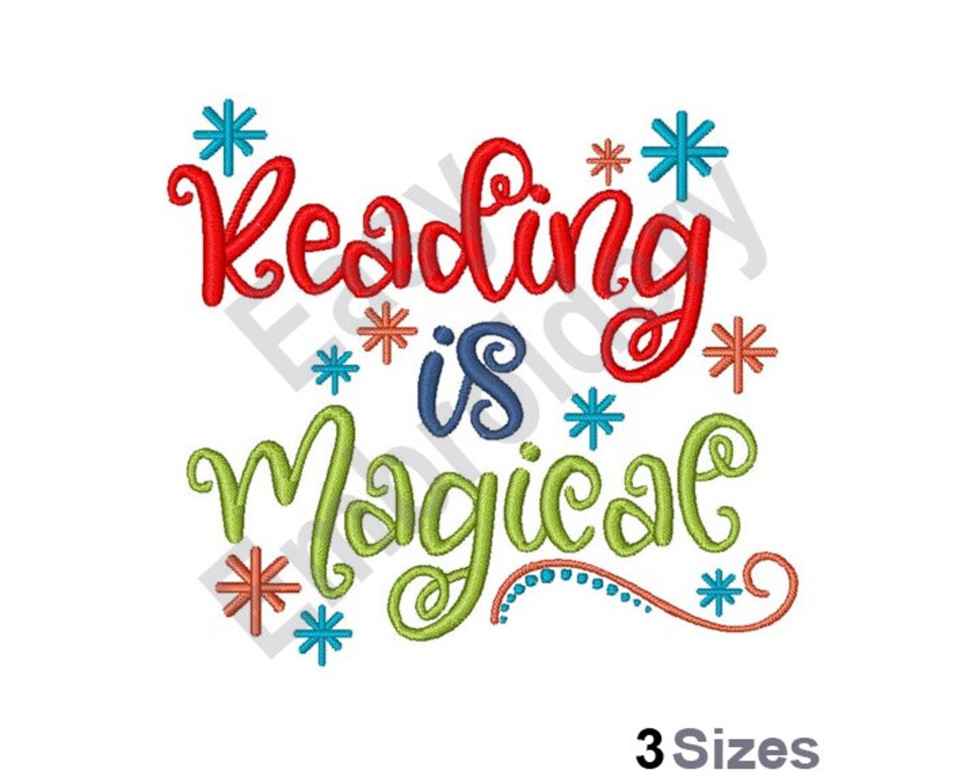 Reading is Magical - Machine Embroidery Design - Etsy
