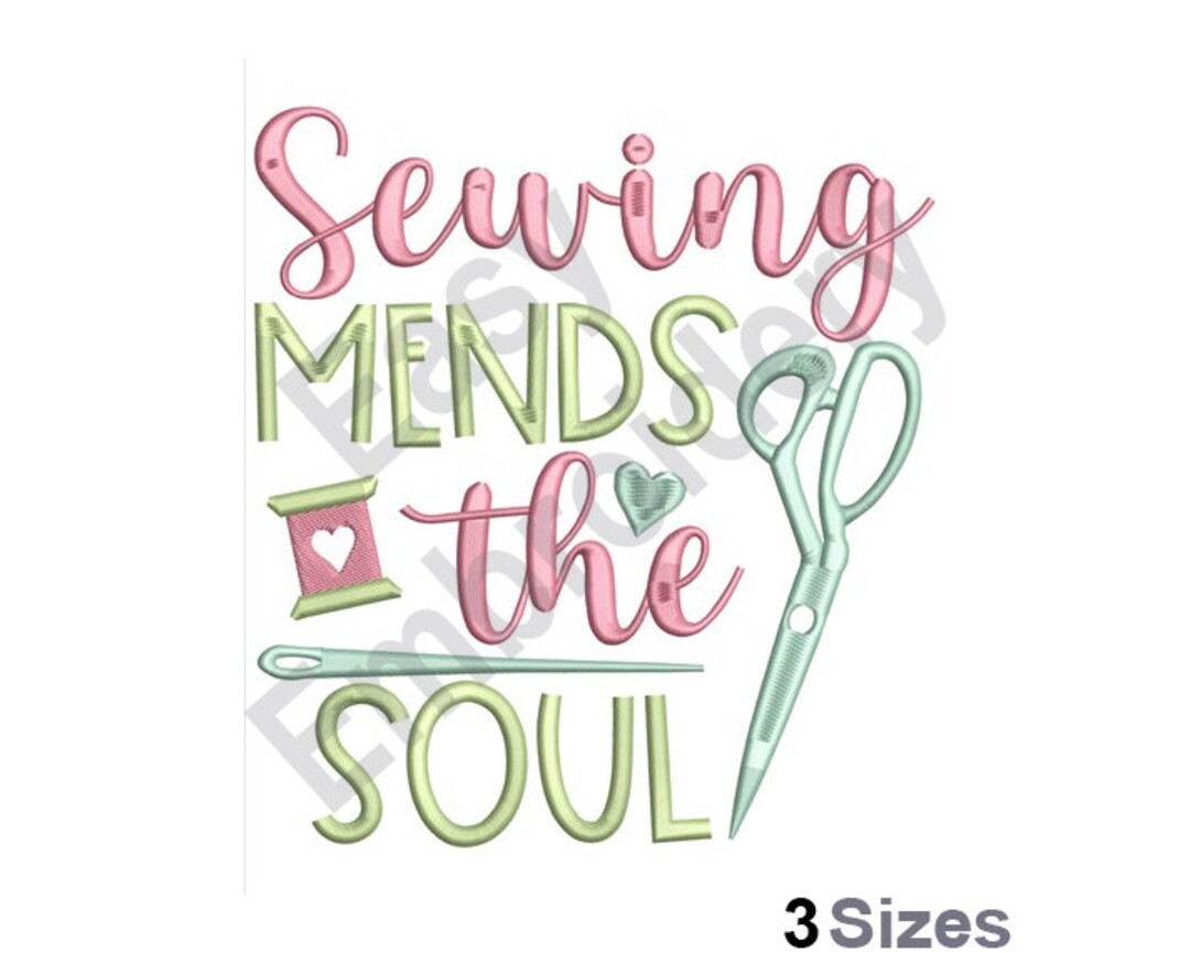 Sewing Mends - Machine Embroidery Design - Etsy