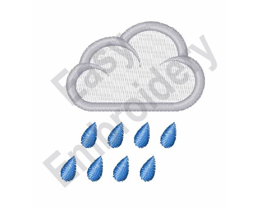 Rain Cloud Machine Embroidery Design - Etsy
