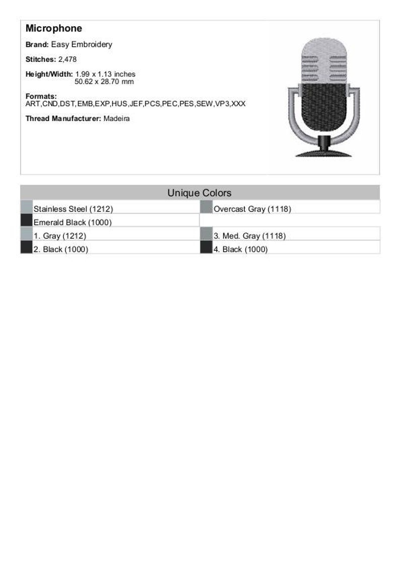 Microphone - Machine Embroidery Design - Etsy