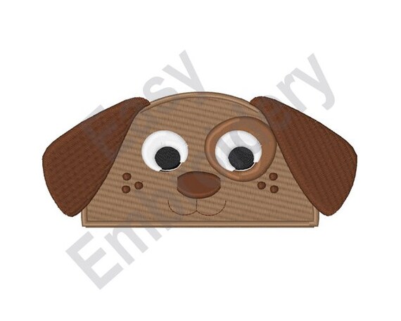 Puppy Face Pocket Topper Machine Embroidery Design | Etsy