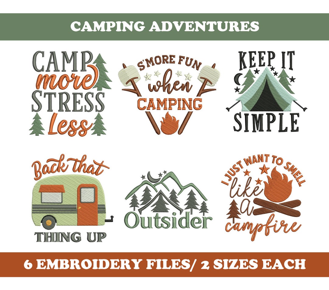 Camping (6 Designs) - Machine Embroidery Designs Bundle - Etsy