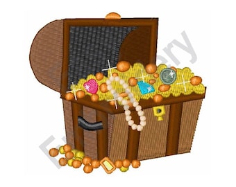Treasure Chest Embroidery Design. Machine Embroidery Design. - Etsy
