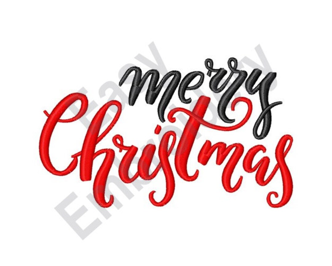Merry Christmas - Machine Embroidery Design - Etsy