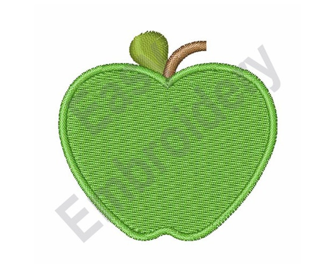 Green Apple Machine Embroidery Design - Etsy