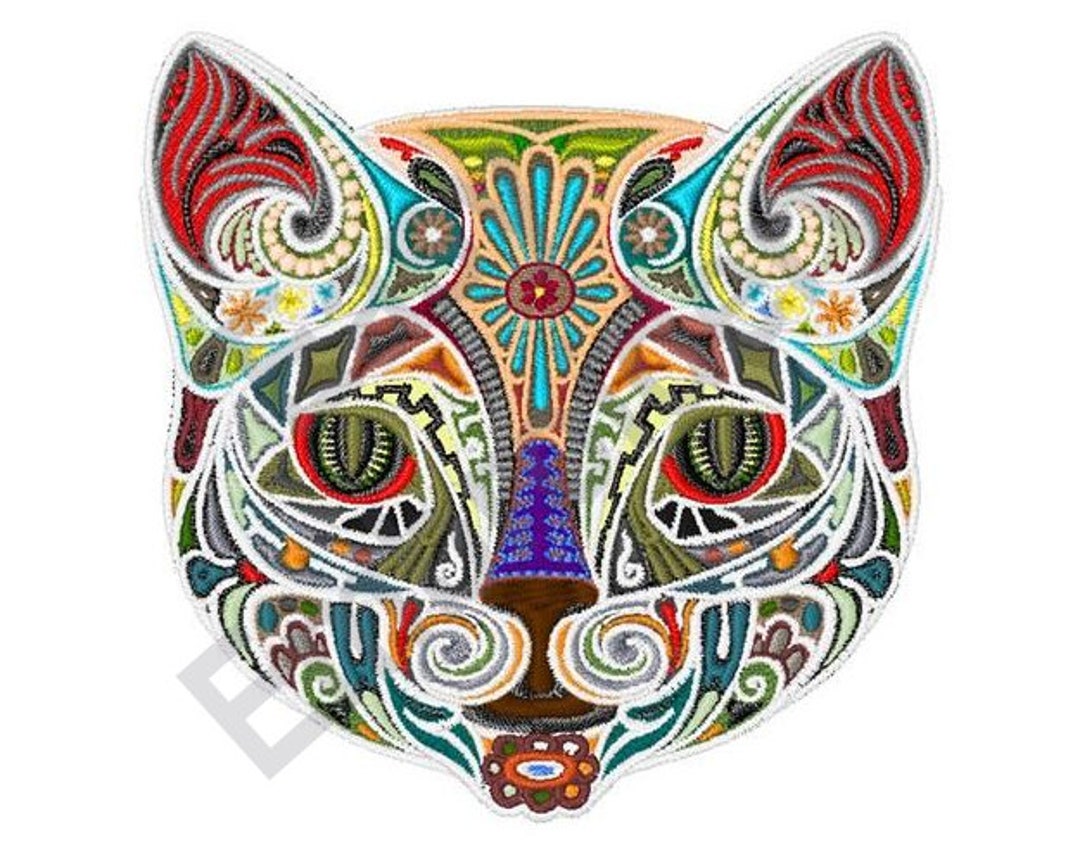 Cat Head - Machine Embroidery Design - Etsy