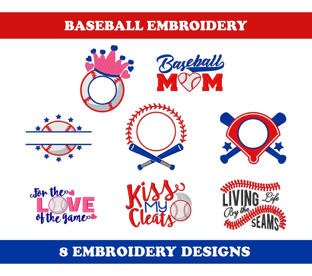 Baseball (8 Designs) - Machine Embroidery Bundle - Etsy