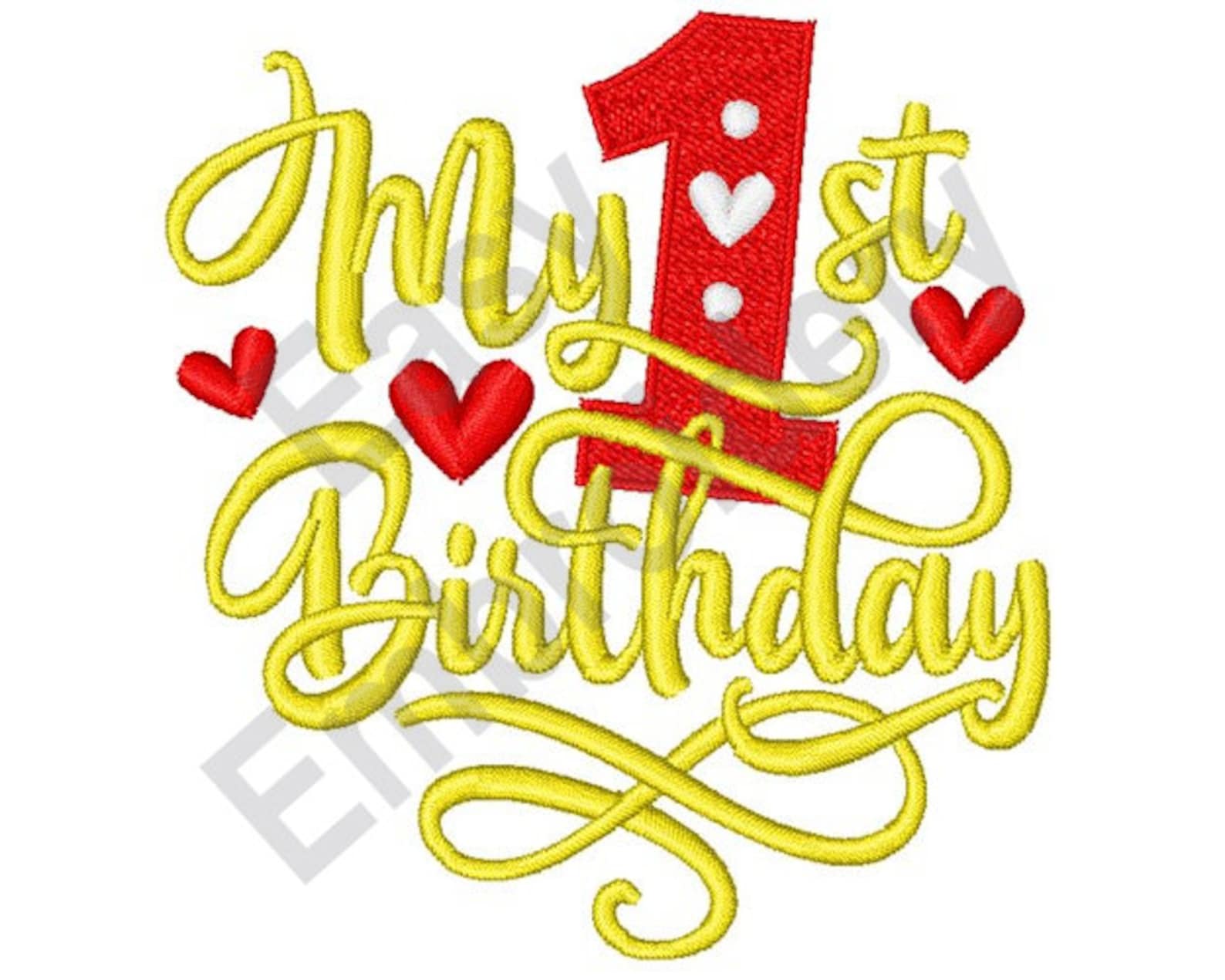 First Birthday Machine Embroidery Design Infant Embroidery - Etsy