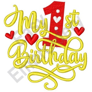 First Birthday - Machine Embroidery Design, Infant Embroidery - Etsy