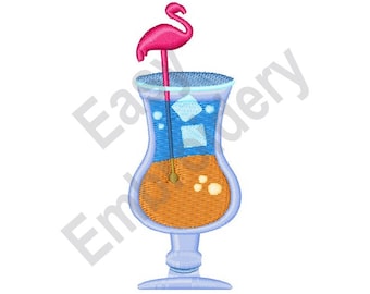 Exotic Cocktail Machine Embroidery Design, Tequila Sunrise Embroidery ...