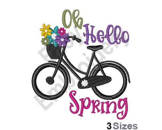 Hello Spring Machine Embroidery Design - Etsy