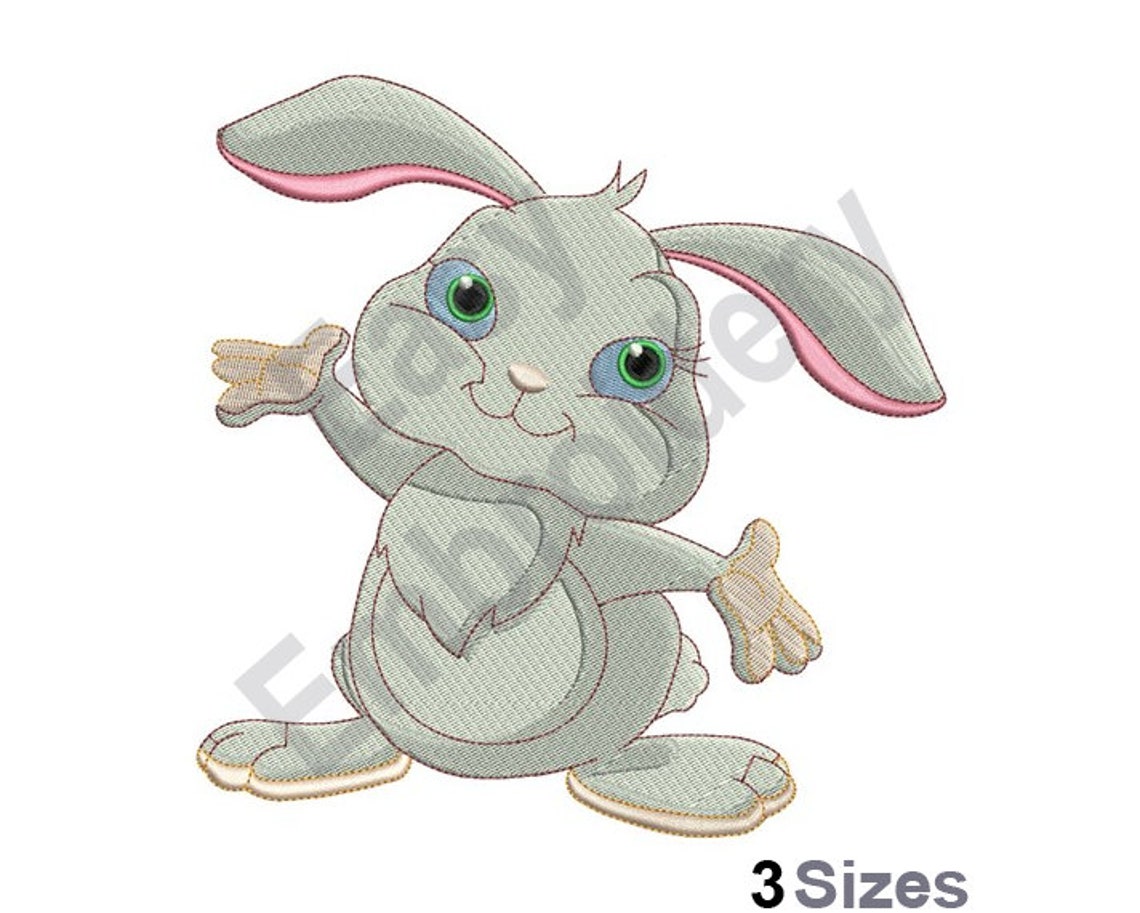 Bunny Rabbit Machine Embroidery Design | Etsy