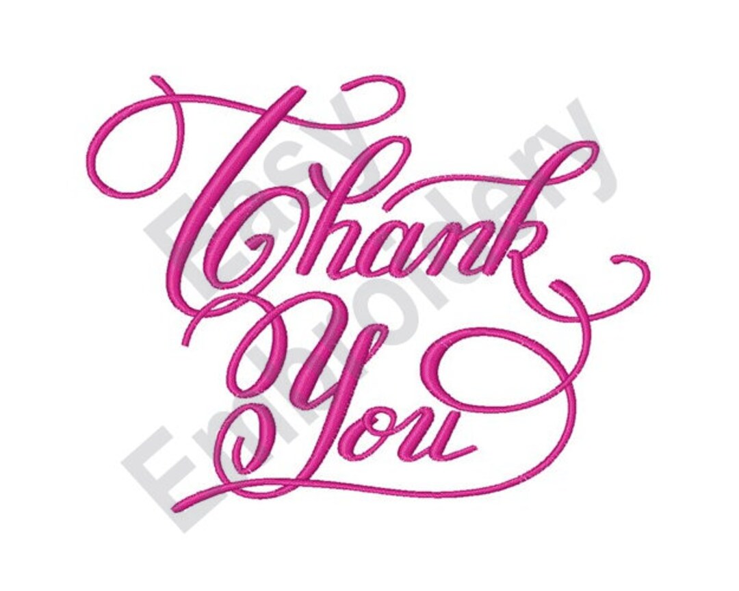 Thank You - Machine Embroidery Design - Etsy