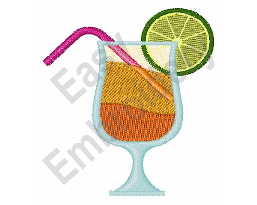 Cocktail Drink - Machine Embroidery Design - Etsy