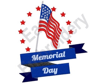 Memorial Day Star Machine Embroidery Design - Etsy