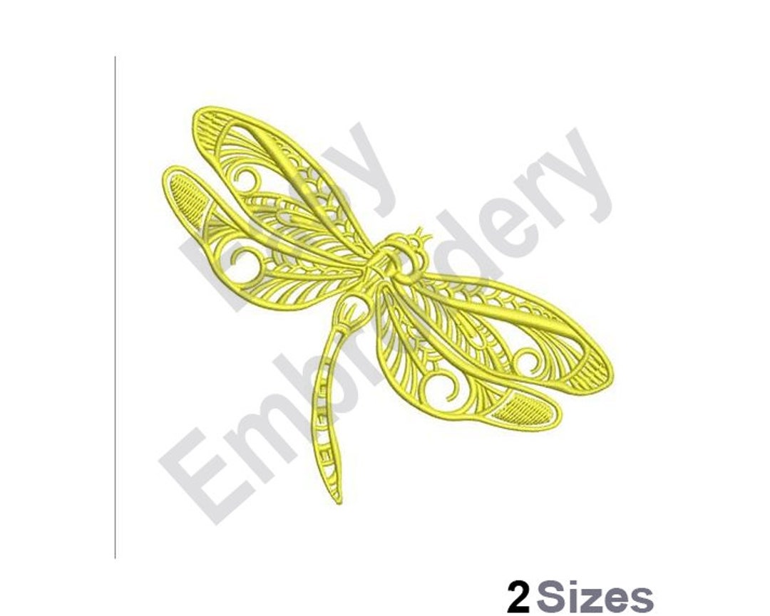 Dragonfly Outline - Machine Embroidery Design - Etsy