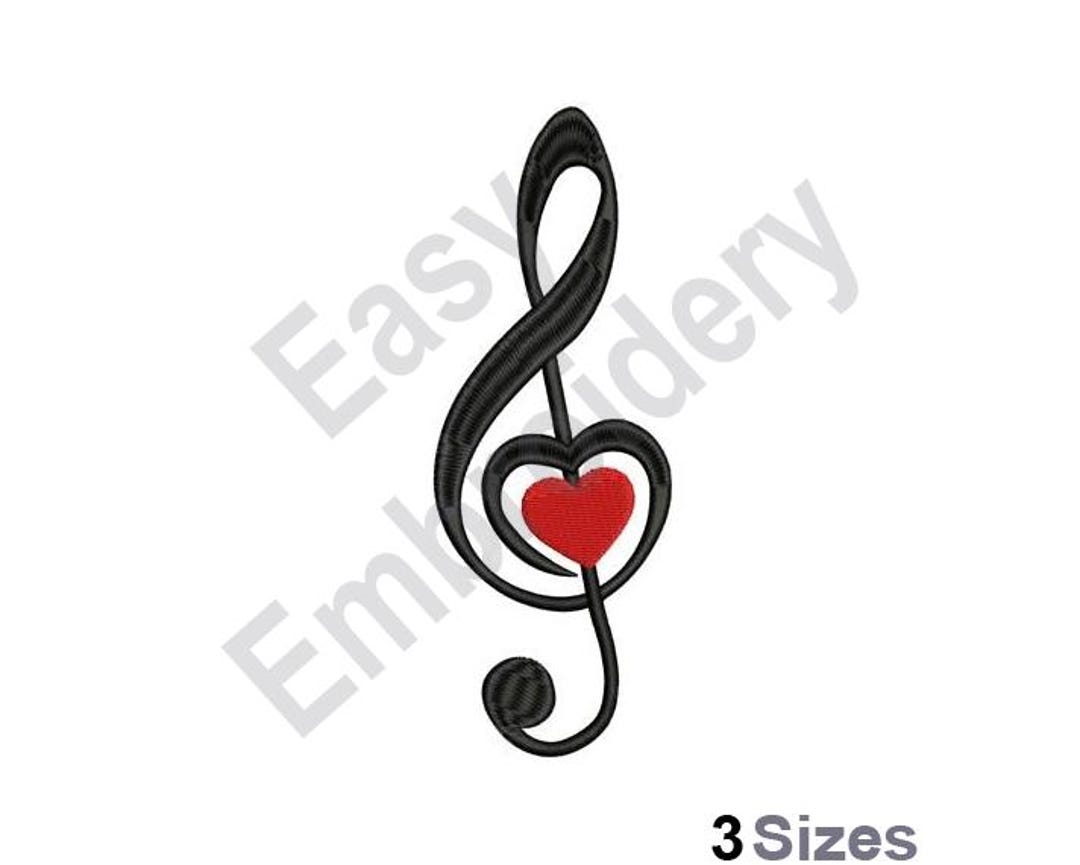 Treble Clef - Machine Embroidery Design - 3 Sizes - Etsy