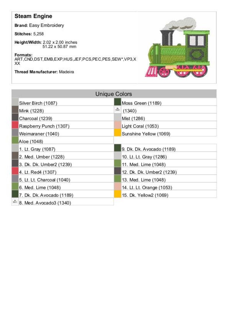 Steam Engine - Machine Embroidery Design - Etsy