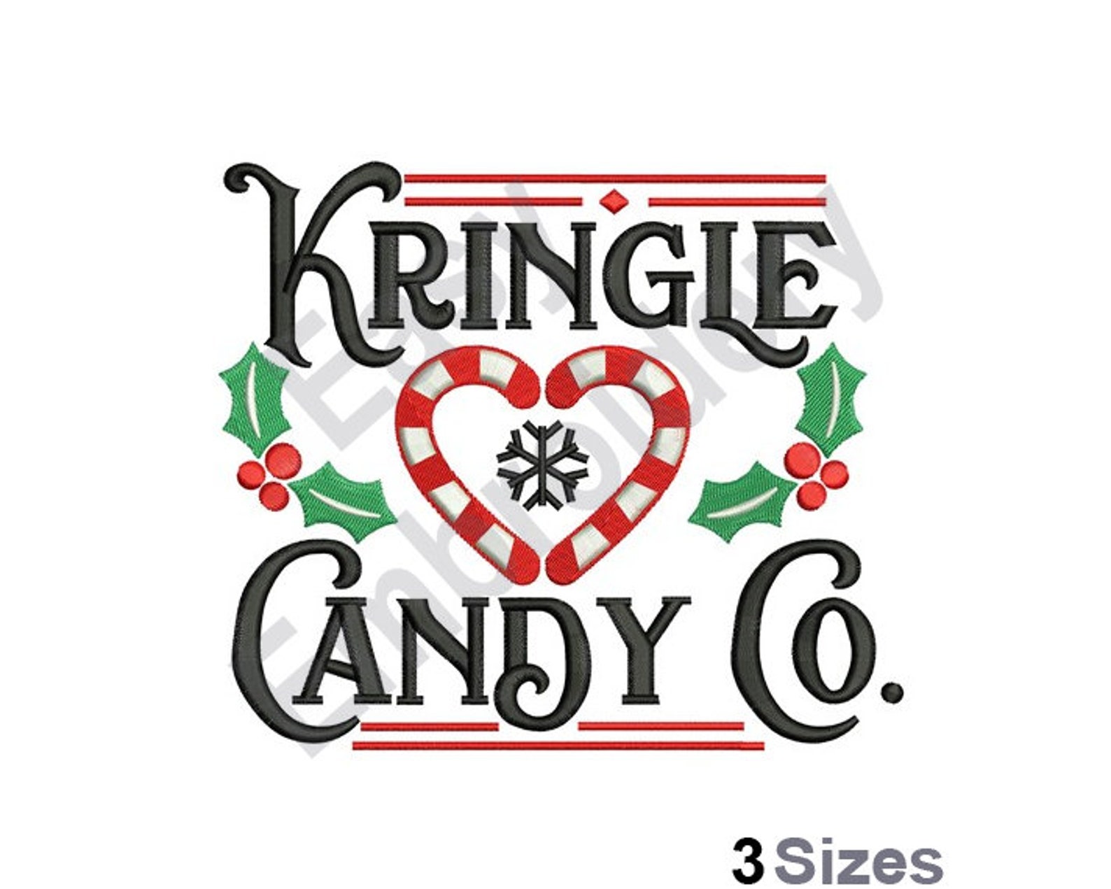 Kringle Candy Co - Machine Embroidery Design - Etsy