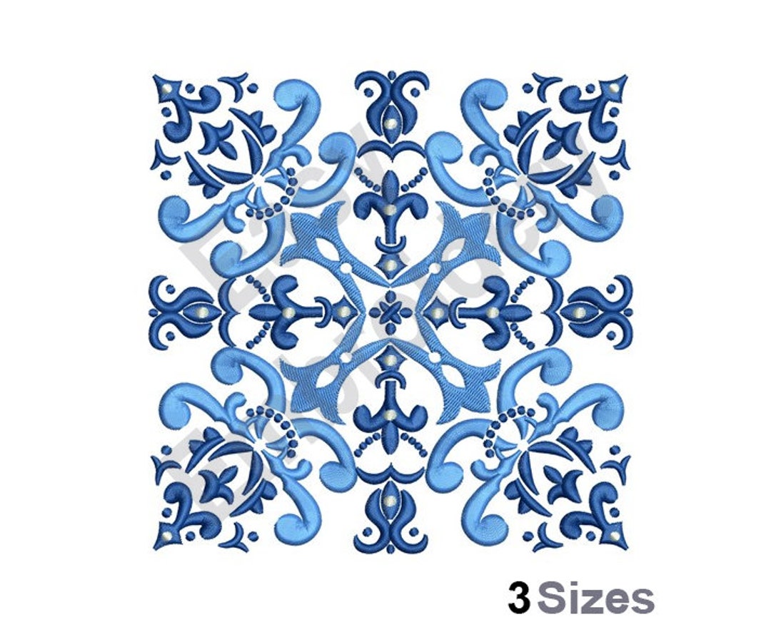 Blue Deft Block - Machine Embroidery Design - Etsy