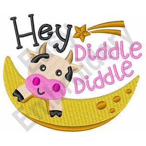 Nursery Rhyme - Hey Diddle Diddle - Machine Embroidery Design - Etsy