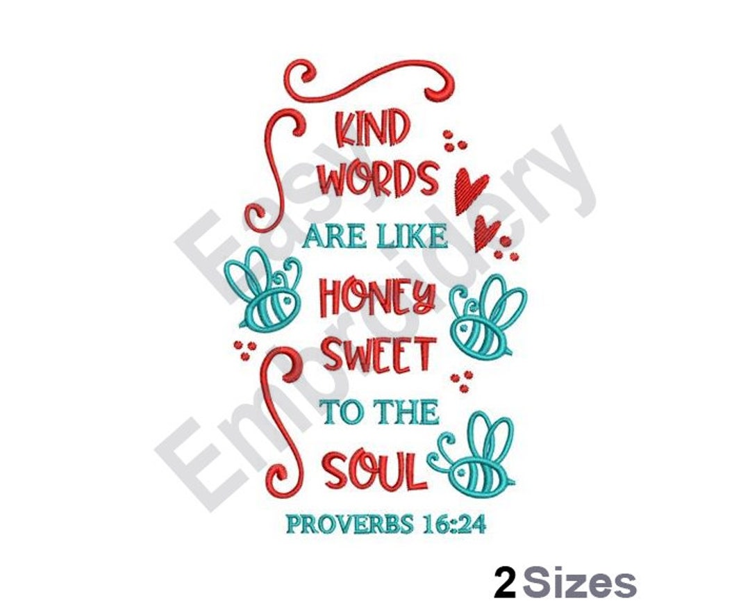 Kind Words - Machine Embroidery Design - 2 Sizes - Etsy