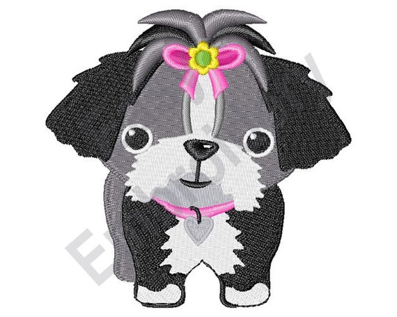 Shih Tzu Puppy Machine Embroidery Design Dog Embroidery | Etsy