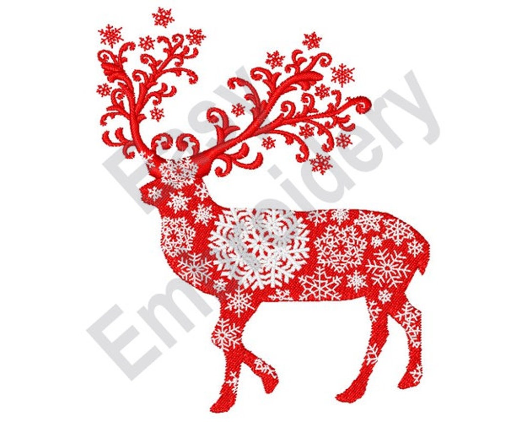 Reindeer - Machine Embroidery Design, Christmas Embroidery, Xmas ...