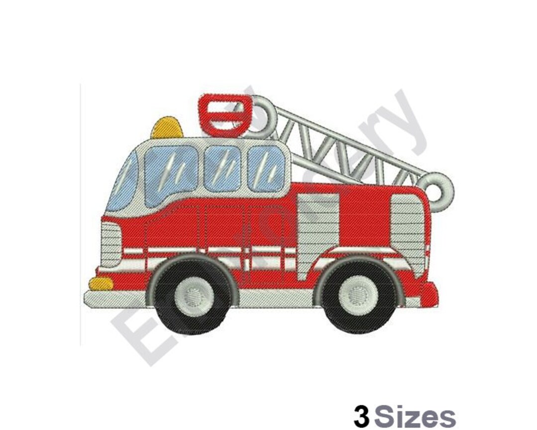 Fire Truck - Machine Embroidery Design - 3 Sizes - Etsy