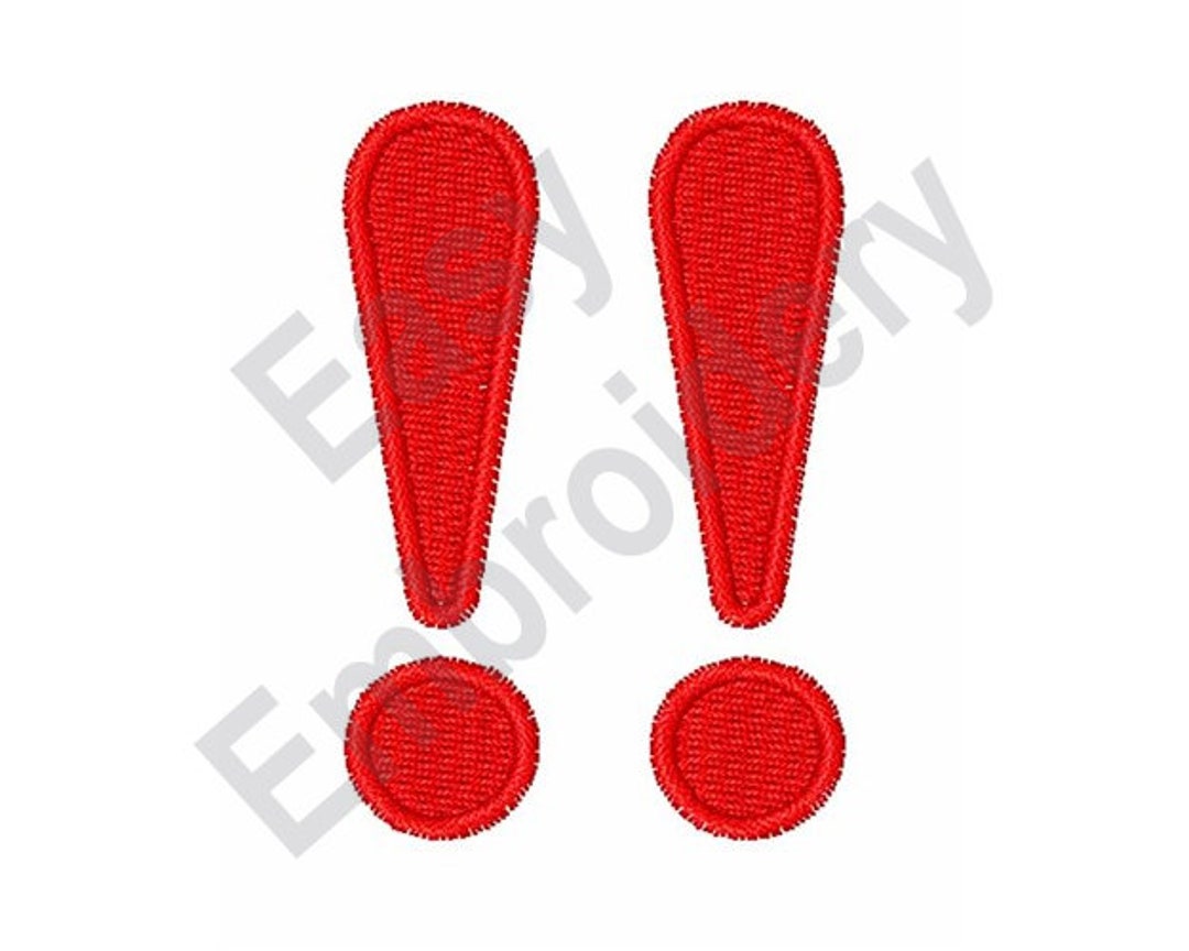 Double Exclamation Mark Machine Embroidery Design - Etsy