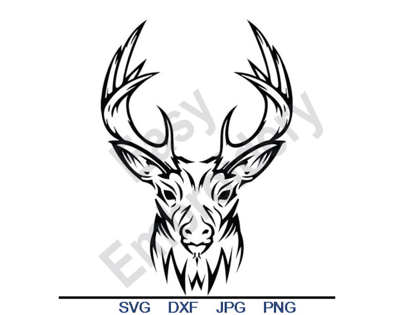 Stag Head - Svg, Dxf, Eps, Png, Jpg, Vector Art, Clipart, Cut File - Etsy