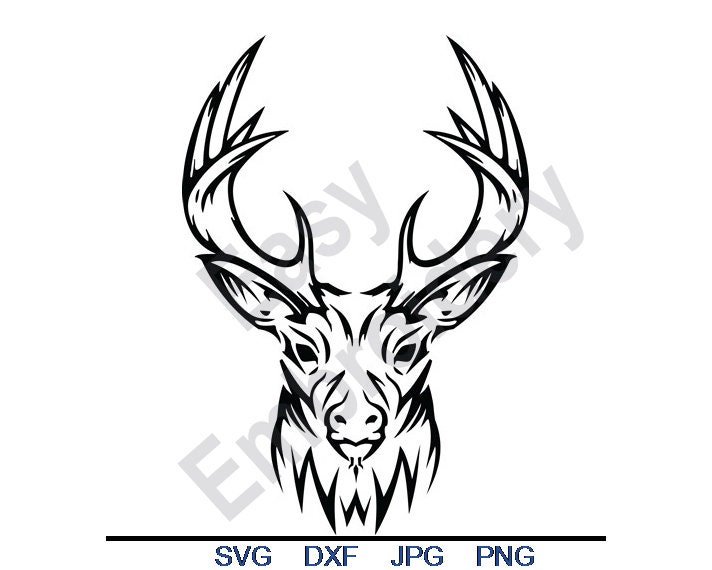 Stag Head Svg Dxf Eps Png Jpg Vector Art Clipart Cut | Etsy