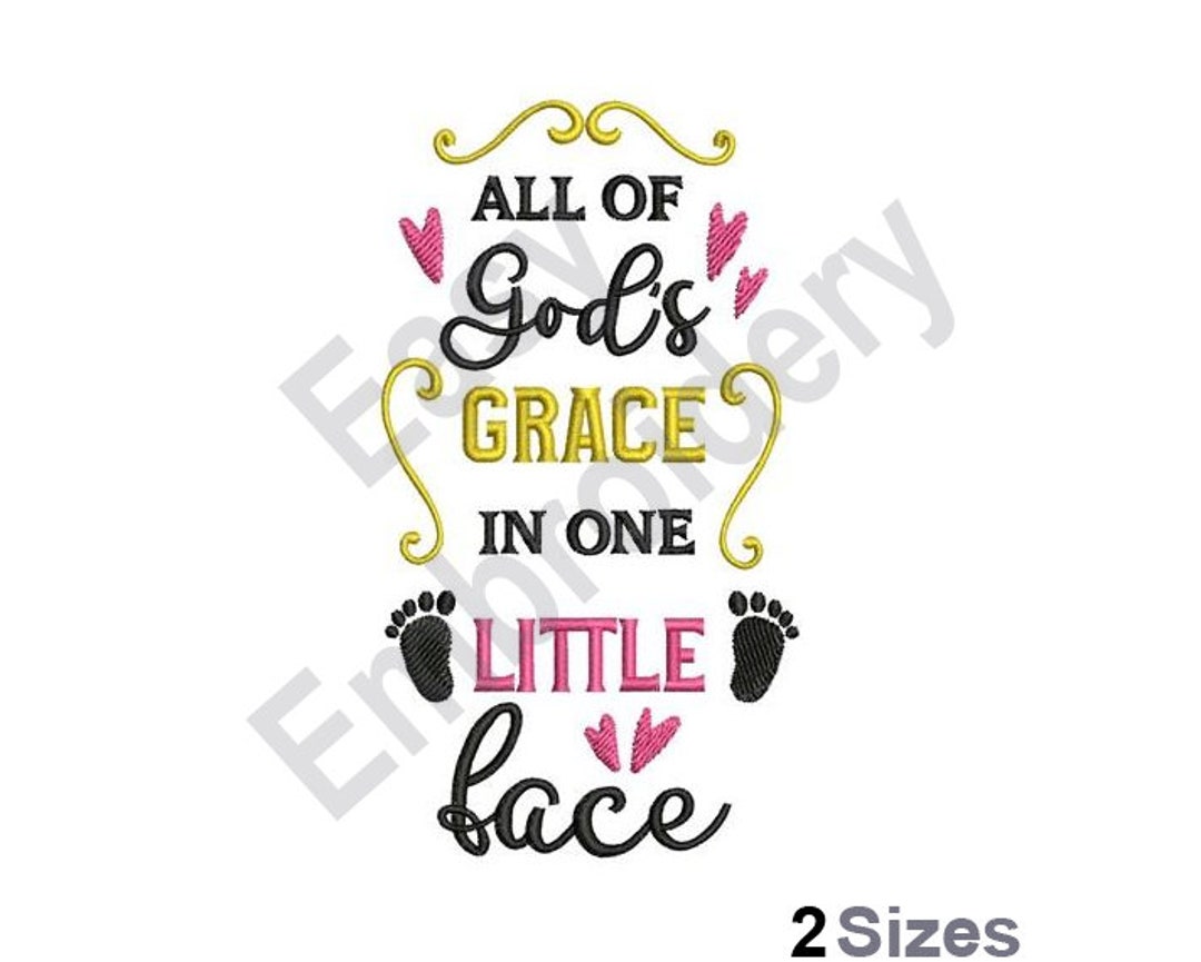 Gods Grace - Machine Embroidery Design - 2 Sizes - Etsy