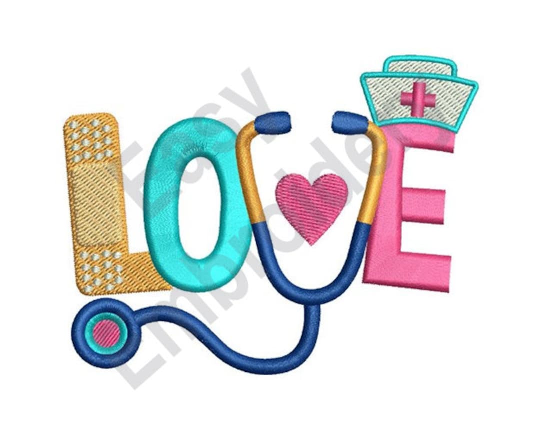 Love Nurse - Machine Embroidery Design - Etsy