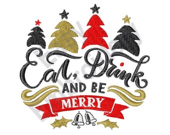 Be Merry Machine Embroidery Design Christmas Embroidery | Etsy